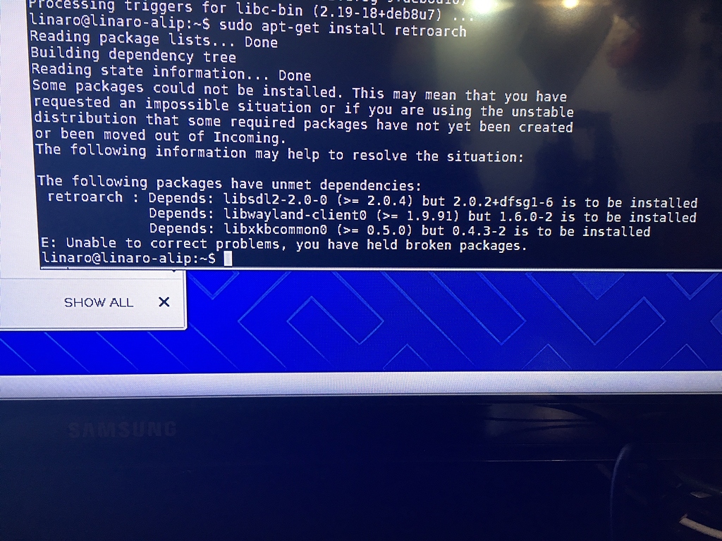 Unmet dependencies help "armhf Debian" - General - Libretro Forums