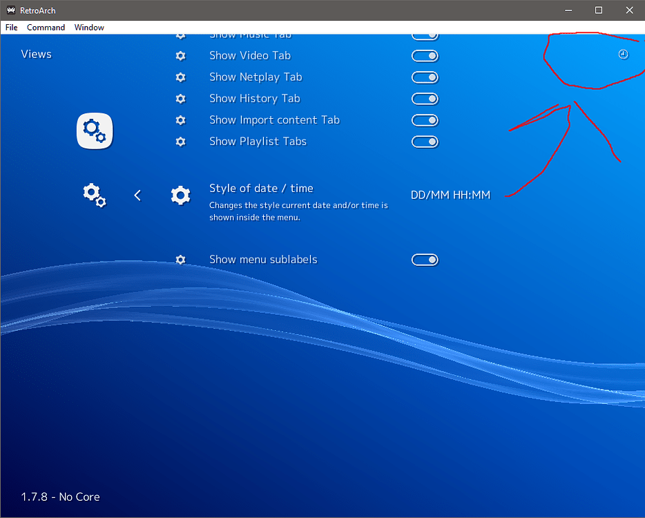 Clock display not showing since 1.76 · Issue #9519 · libretro/RetroArch · GitHub